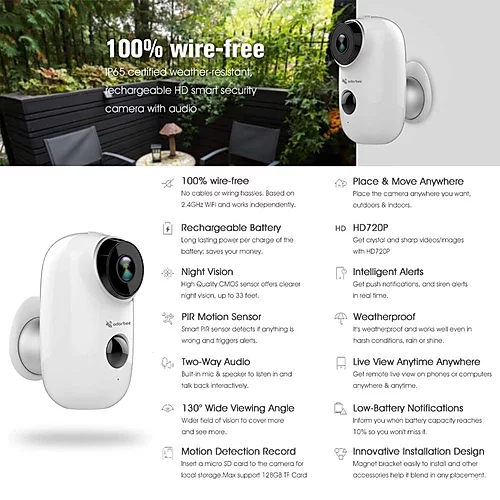 Adorbee A3 Rechargeable Battery Outdoor Wireless Security Cameras ...